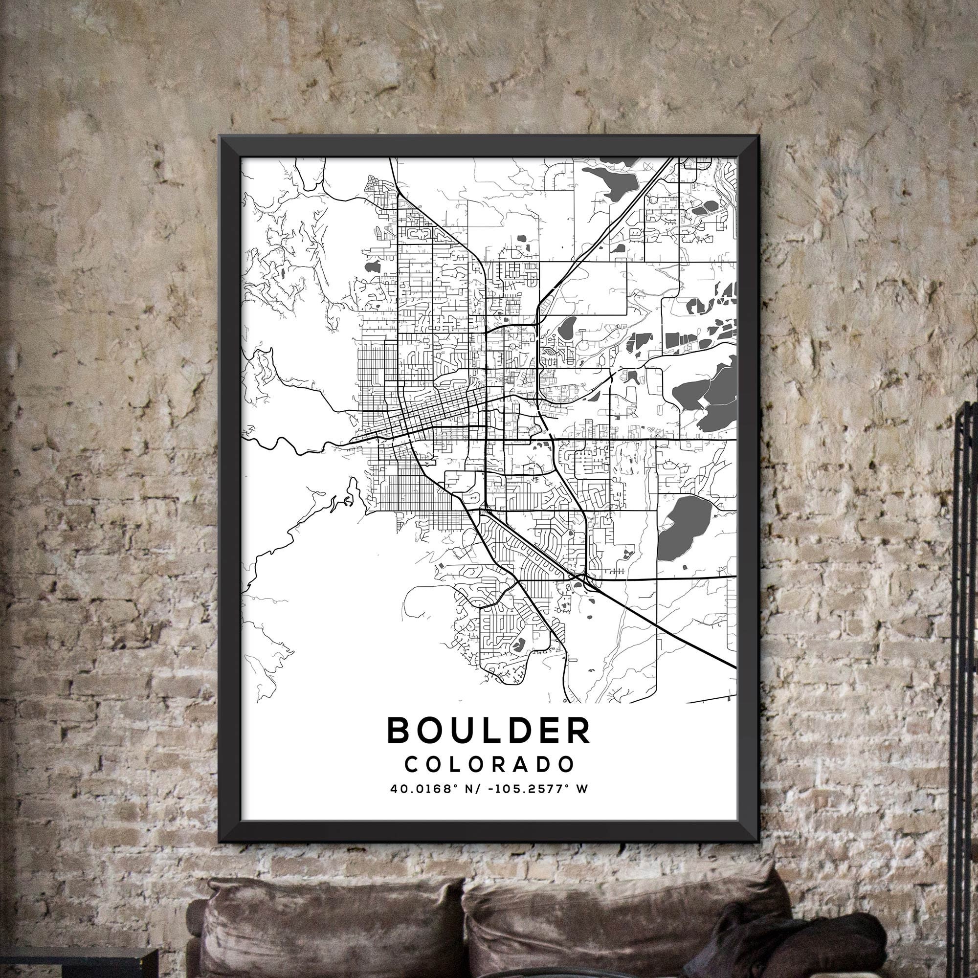 Boulder Map Print Boulder City Poster Vintage City Map | Etsy