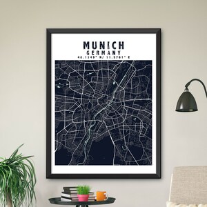 Map of Munich Munich Map Print Munich City Poster Vintage - Etsy