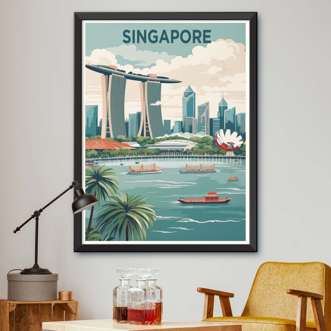 Singapore Poster - Singapore Print - Singapore Illustration - Beautiful ...