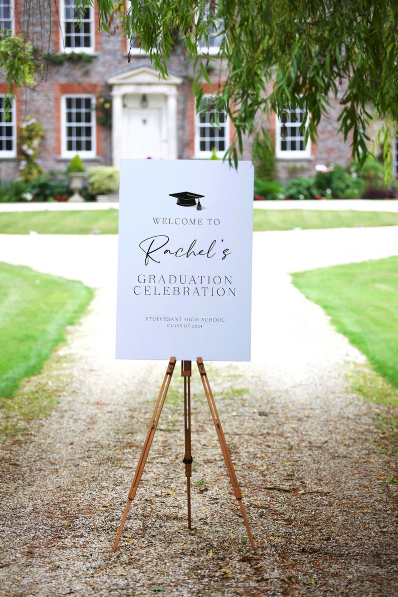 Personalized Graduation Welcome Sign With Photo | Custom Grad Party ...