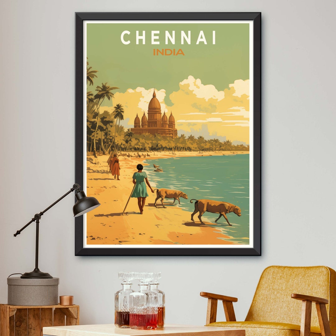 Chennai India Poster - Chennai India Print - Illustration of Chennai ...