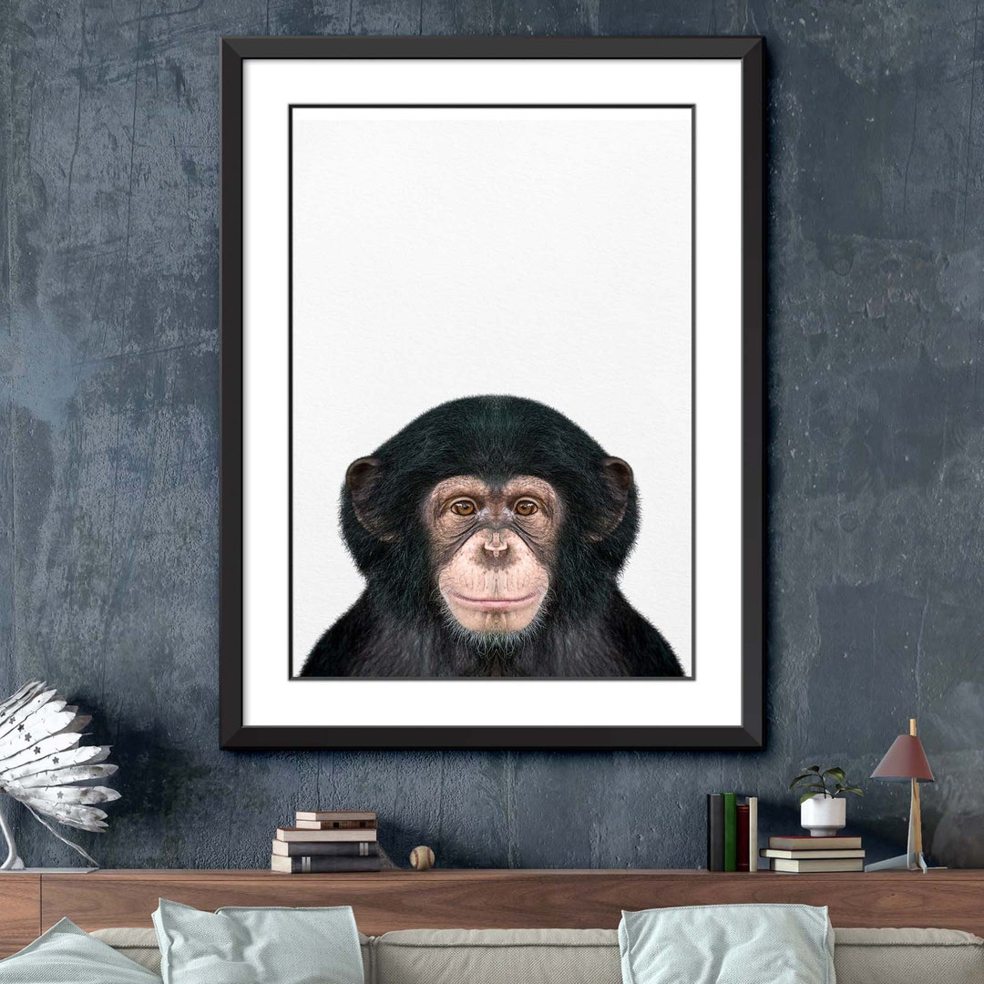 Monkey Print, Monkey Wall Art, Monkey Decor, Living Room Art, Farmhouse ...