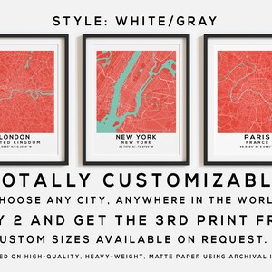 Custom Map Print, Set of 3, Map Prints, Custom Map, Custom Maps, Home ...