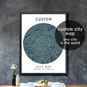 Custom Map, Custom City Map Print, Personalized Map, Personalized Map ...