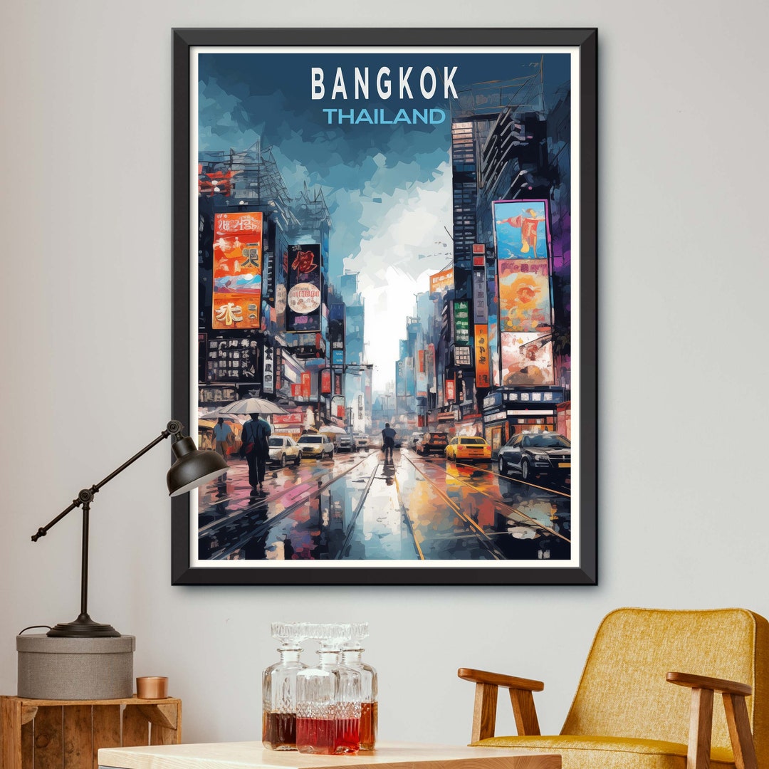 Bangkok Thailand Poster - Bangkok Thailand - Illustration Print ...