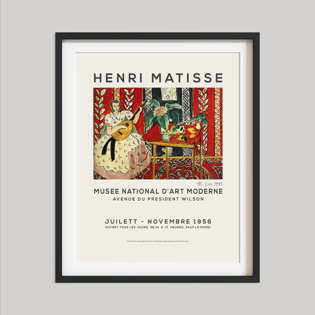 Henri Matisse, the Lute, Exhibition Poster, Floral Wall Art, Flower ...