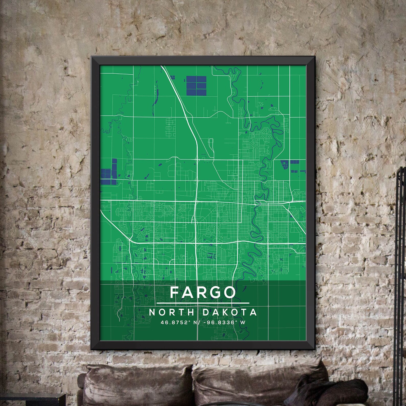 Map of Fargo Fargo Map Print Fargo City Poster Vintage City | Etsy