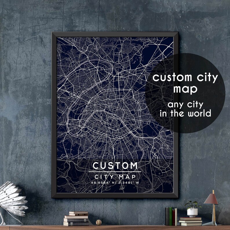 Personalized Vintage-style City Map Print - Custom Wall Art Decor for ...
