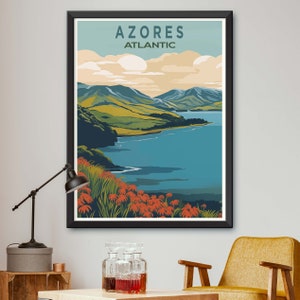 Azores Poster - Azores Print - Azores Wall Decor - Illustration Print ...