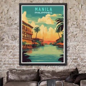 Manila Poster - Manila Print - Manila Travel Poster - Manila ...