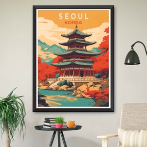 Seoul South Korea Poster - Seoul Print - Illustration of Seoul South ...