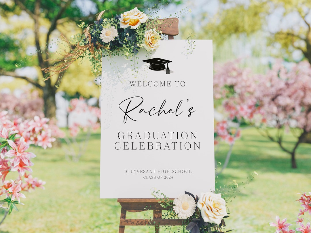 Personalized Graduation Welcome Sign With Photo | Custom Grad Party ...