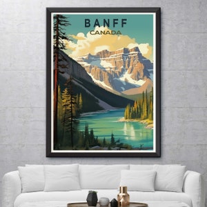 Banff Canada Poster - Banff Canada Prints - Illustration of Banff ...