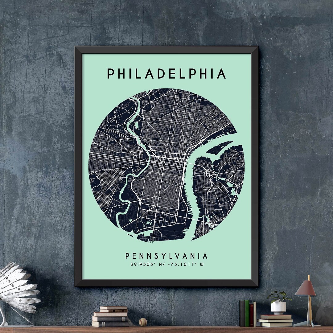 Map of Philadelphia, Philadelphia Map Print, Philadelphia City Poster ...