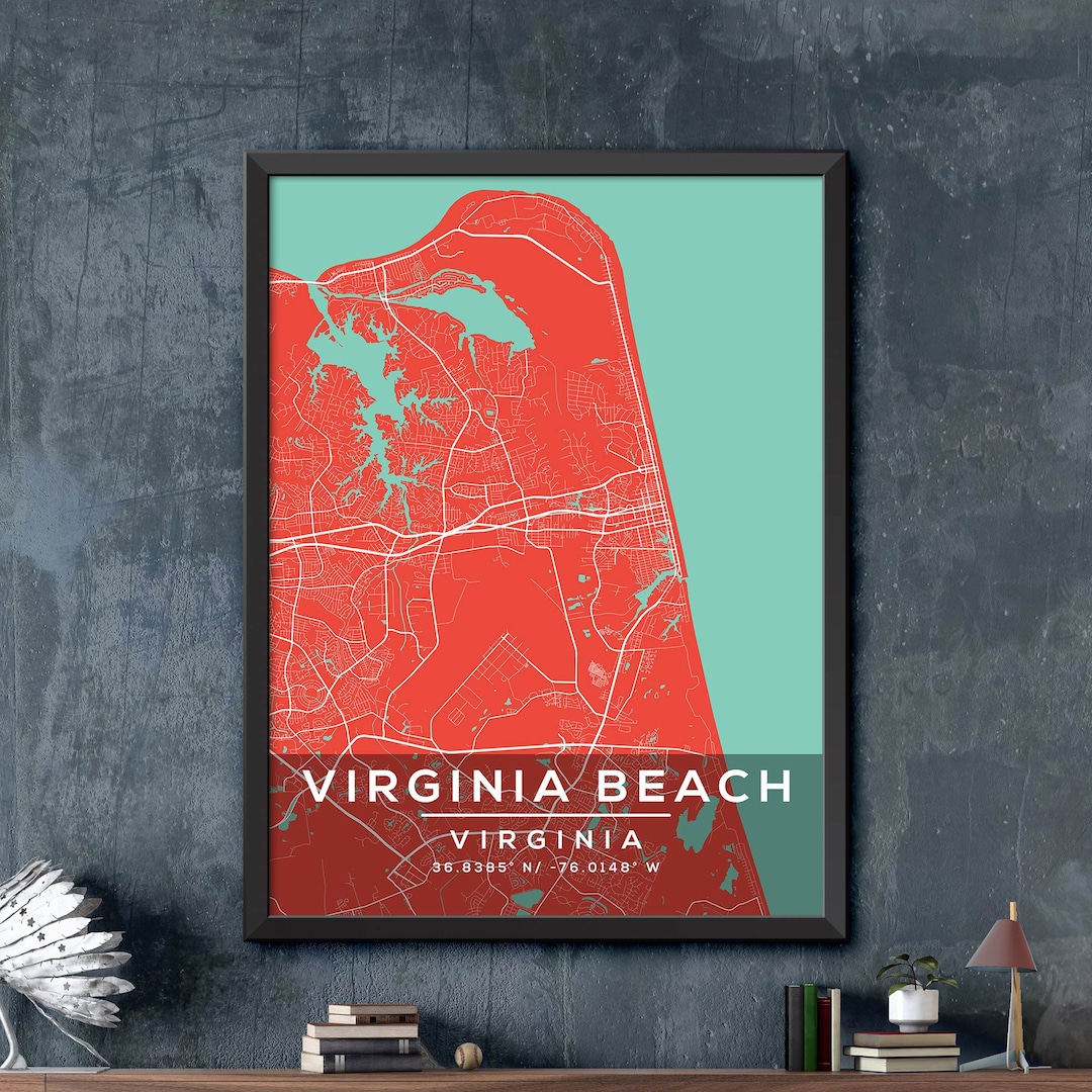 Mapa de Virginia Beach Virginia Map Print Cartel de Virginia - Etsy México Mapa de Virginia Beach Virginia Map Print Cartel de Virginia - Etsy México