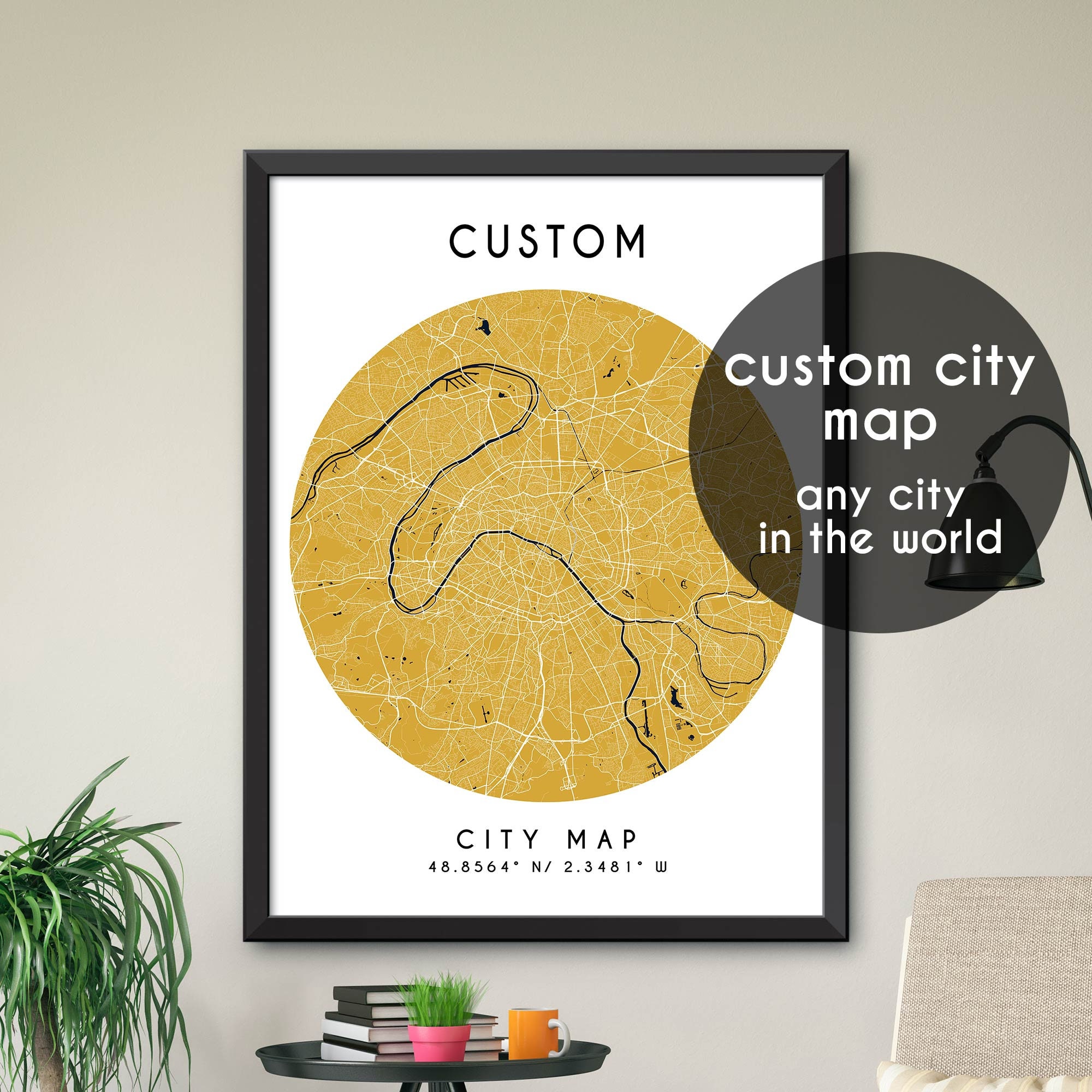 Personalized Vintage-style City Map Print: Custom Wall Art Decor for ...