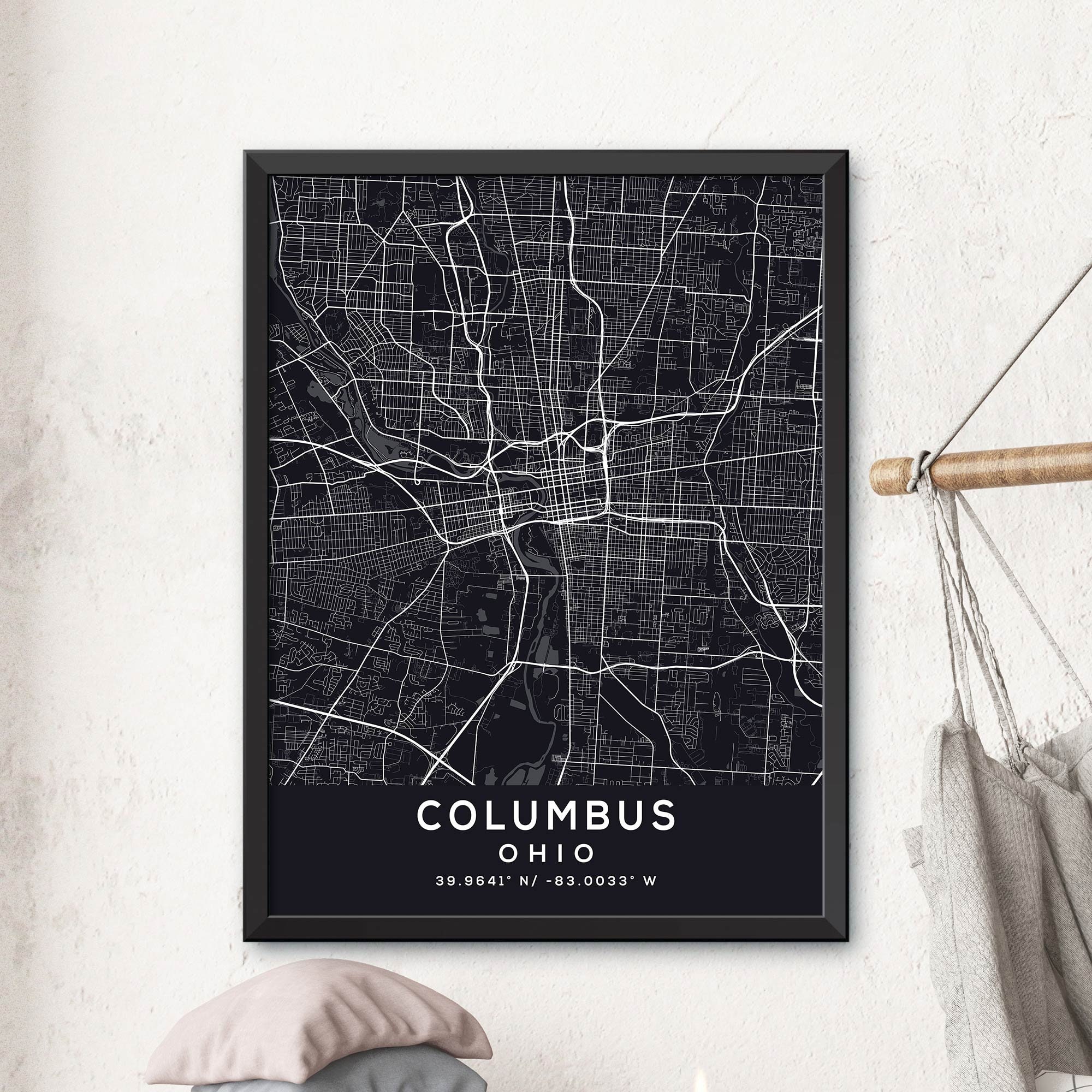 Columbus Map Print Columbus City Poster Vintage City Map | Etsy