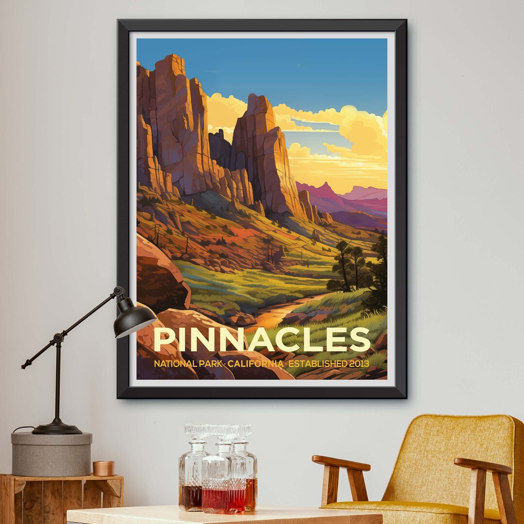 Pinnacles National Park Illustration - Stunning Landscape Art Print ...