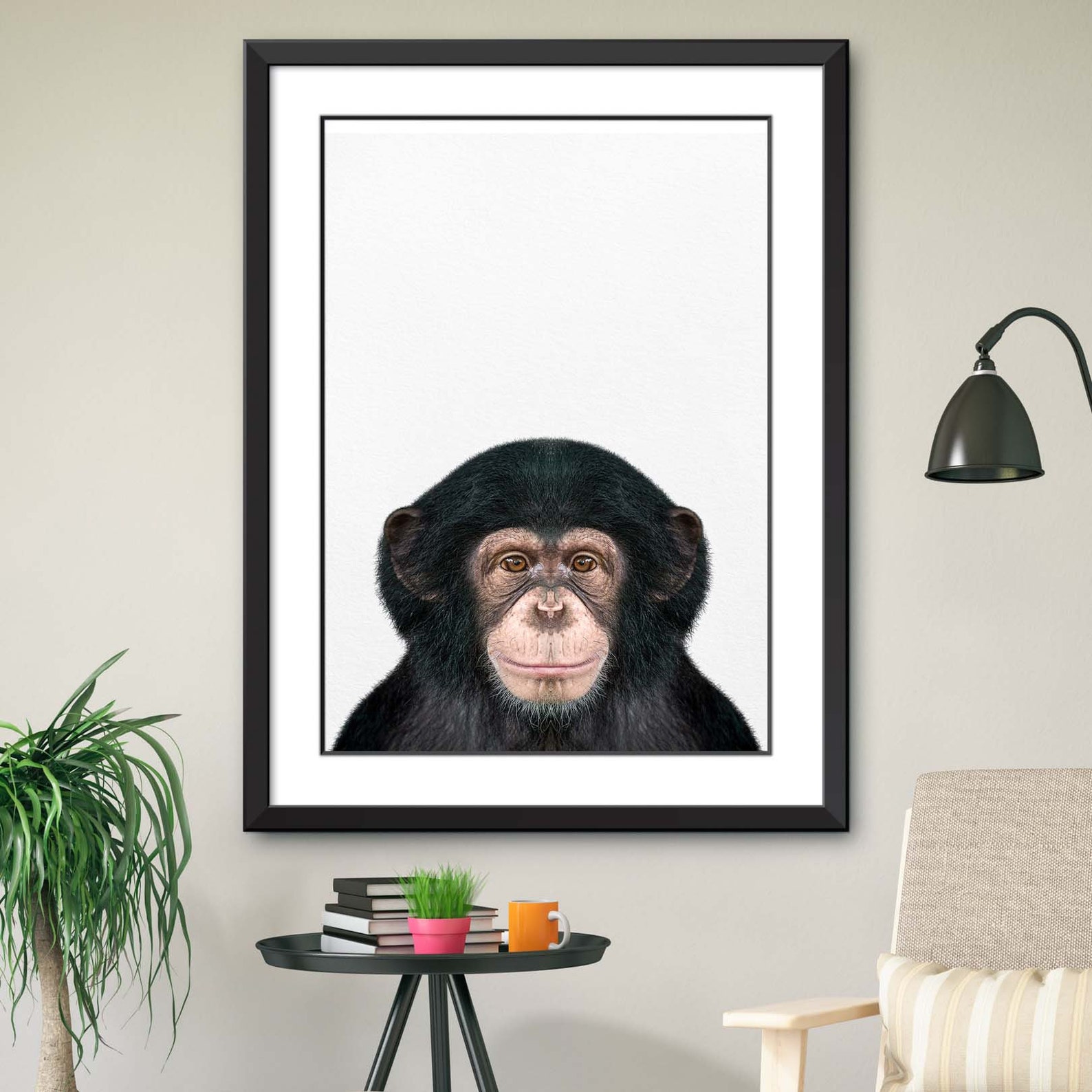 Monkey Print Monkey Wall Art Monkey Decor Living Room Art - Etsy