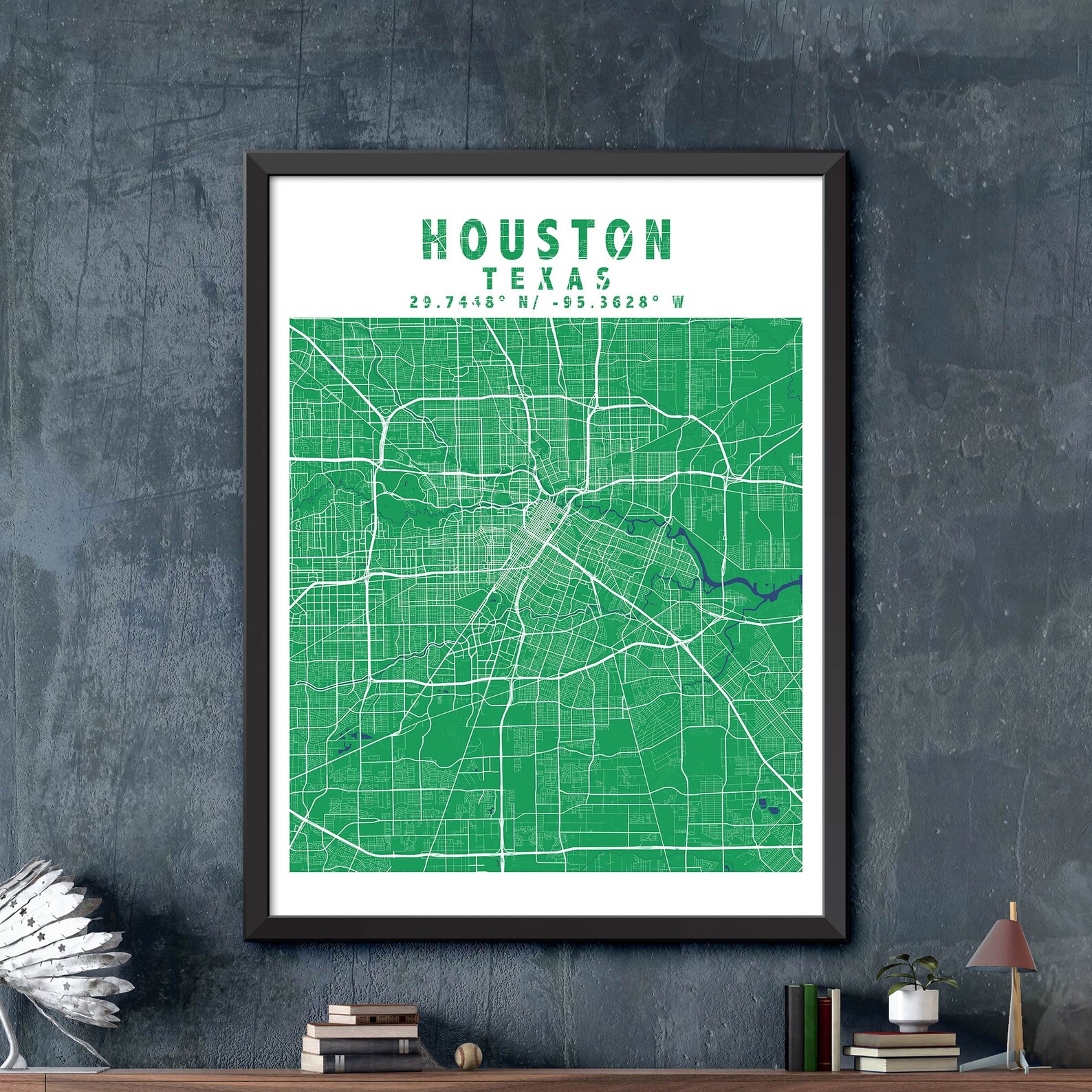 Map of Houston Houston Map Print Houston City Poster | Etsy