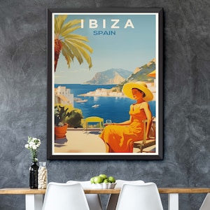 Ibiza Wall Art - Ibiza Poster - Ibiza Art Print - Illustration of Ibiza - Ibiza Home Decor - Etsy