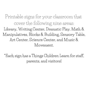 Classroom Center Signs - Etsy