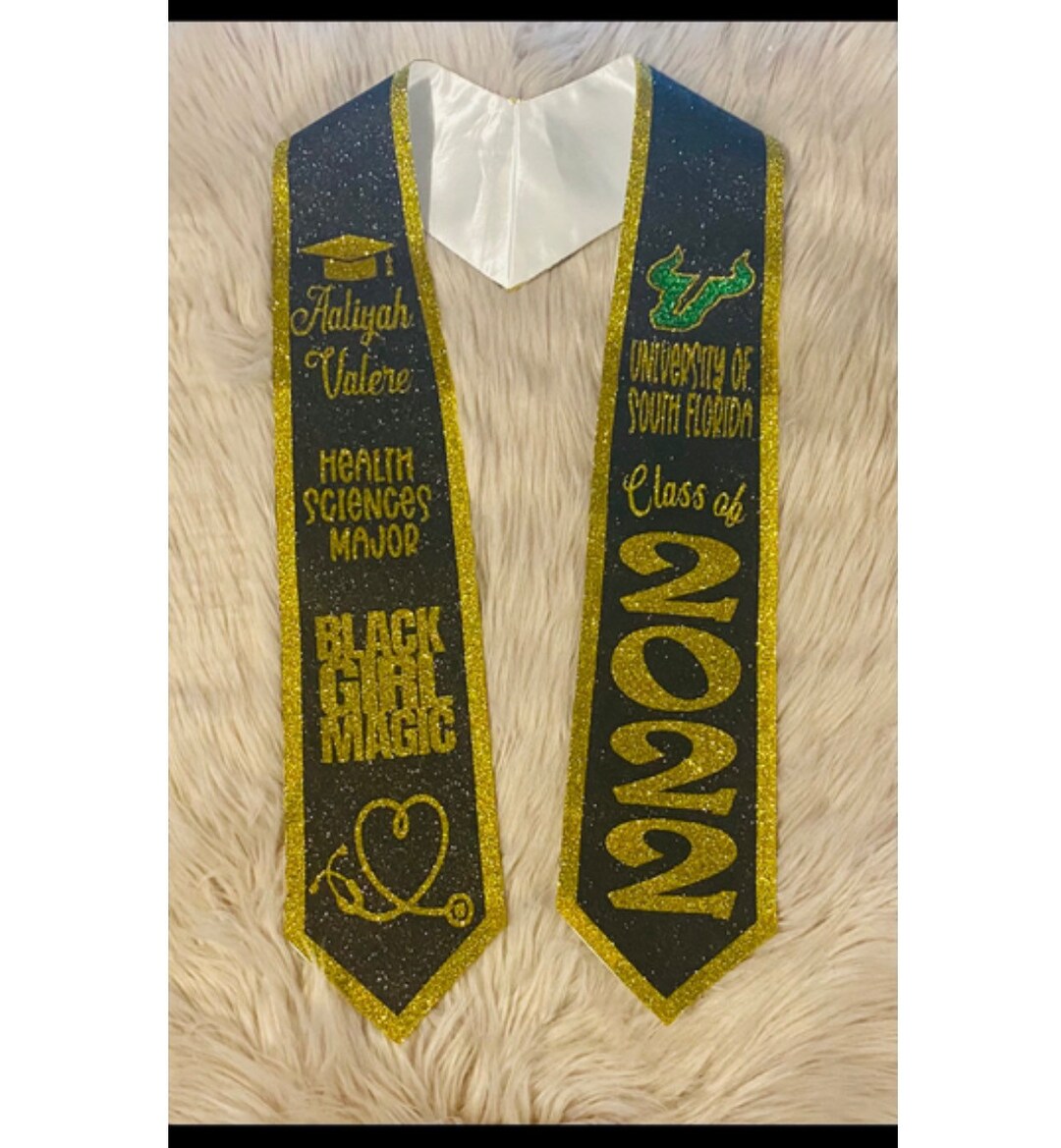 Full Glitter Graduation Stole - Etsy