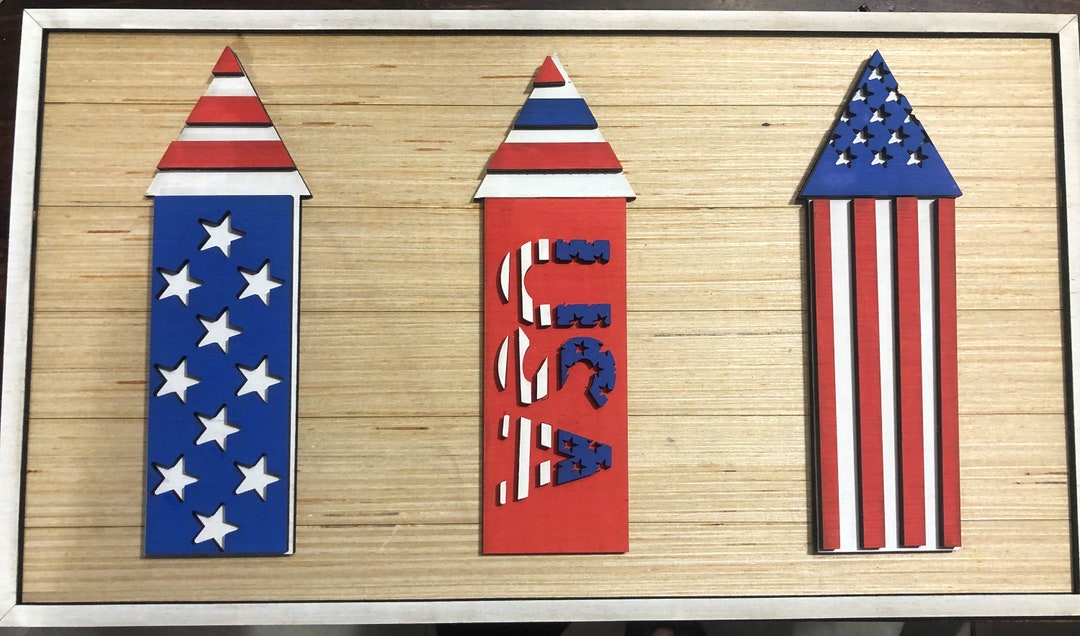 SVG Files to Create a 4th of July Rockets Shiplap Sign - Etsy