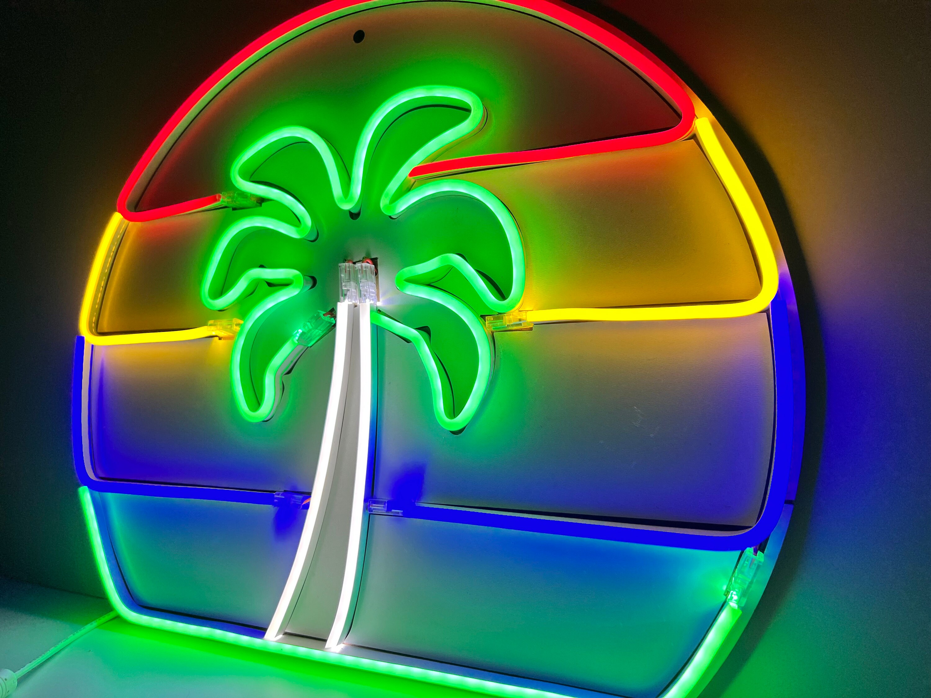 DIY LED Neon Flex Tropical Palm Tree Sunset Sign for Laser, Digital ...