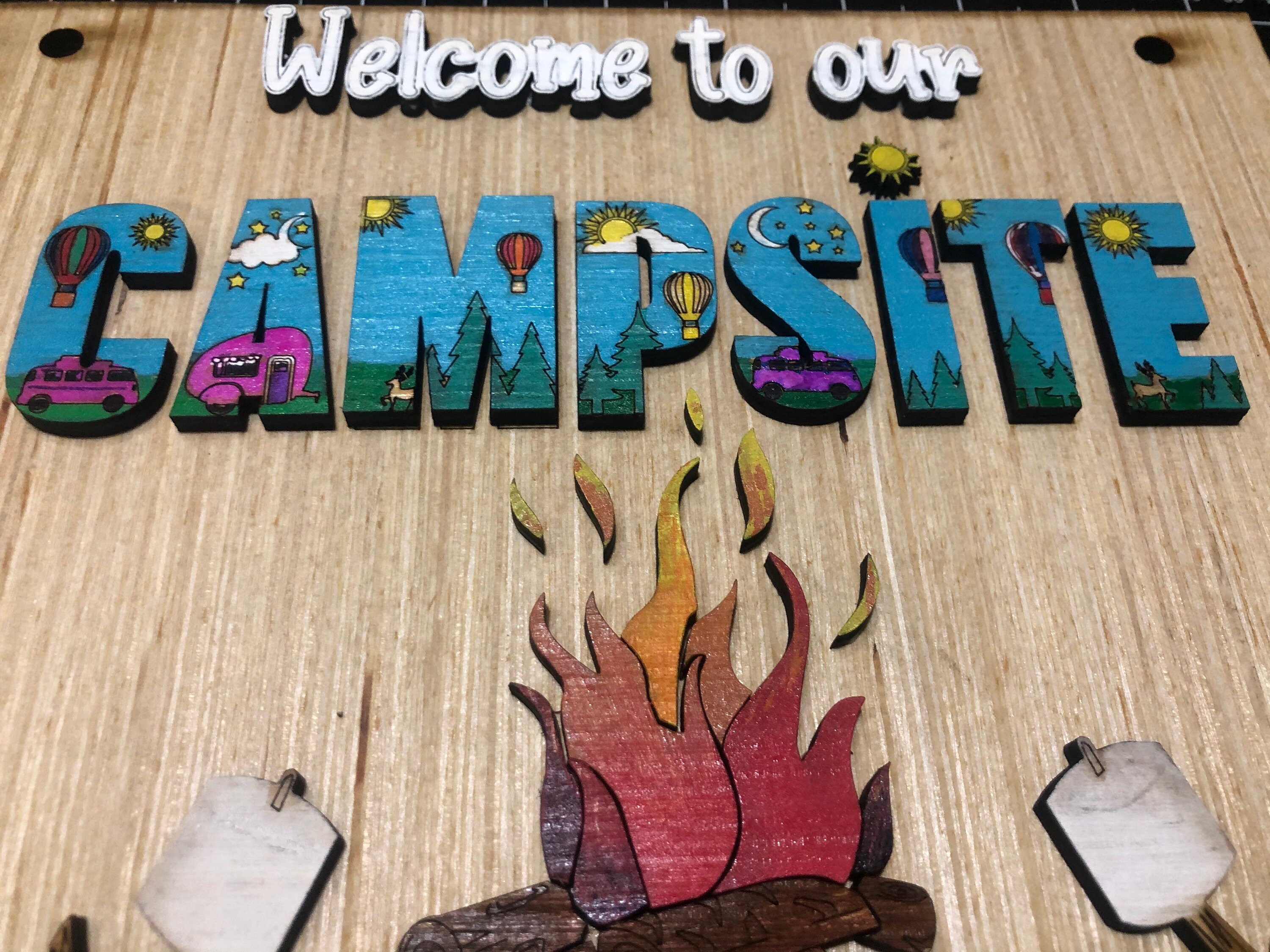Campsite Welcome Sign, Camping Friends, Marshmallows SVG File for Laser ...