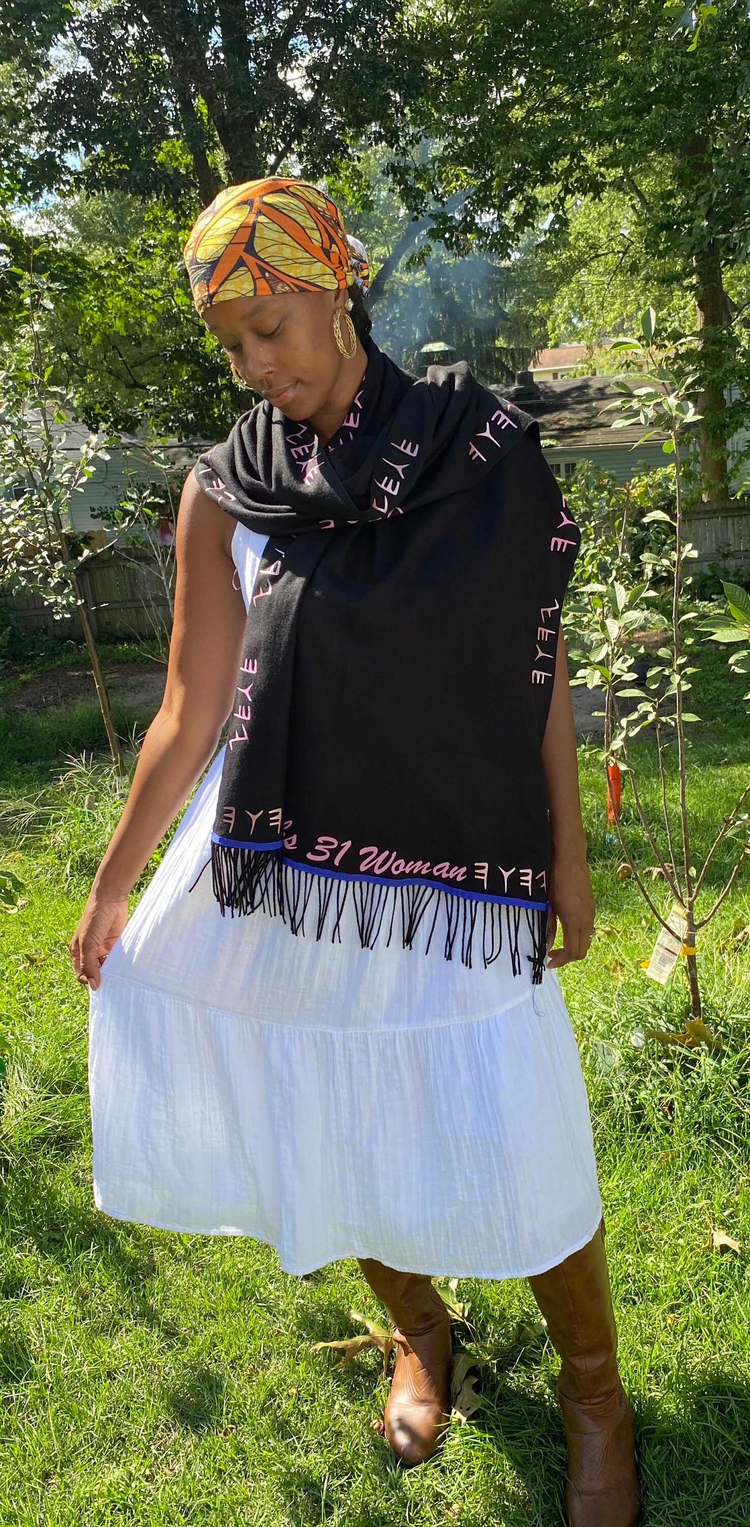 Hebrew Israelite Custom Scarf/shaw With Fringes/boarder of | Etsy