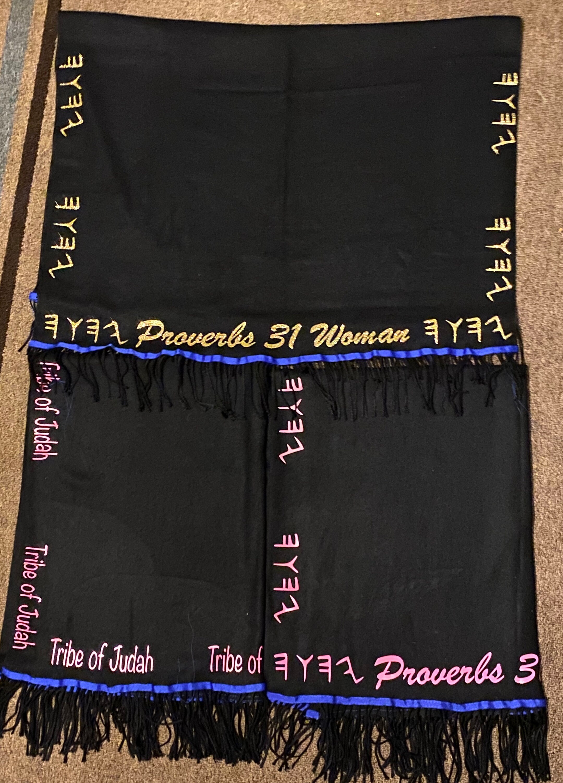 Hebrew Israelite custom scarf/Shaw With fringes/boarder of | Etsy