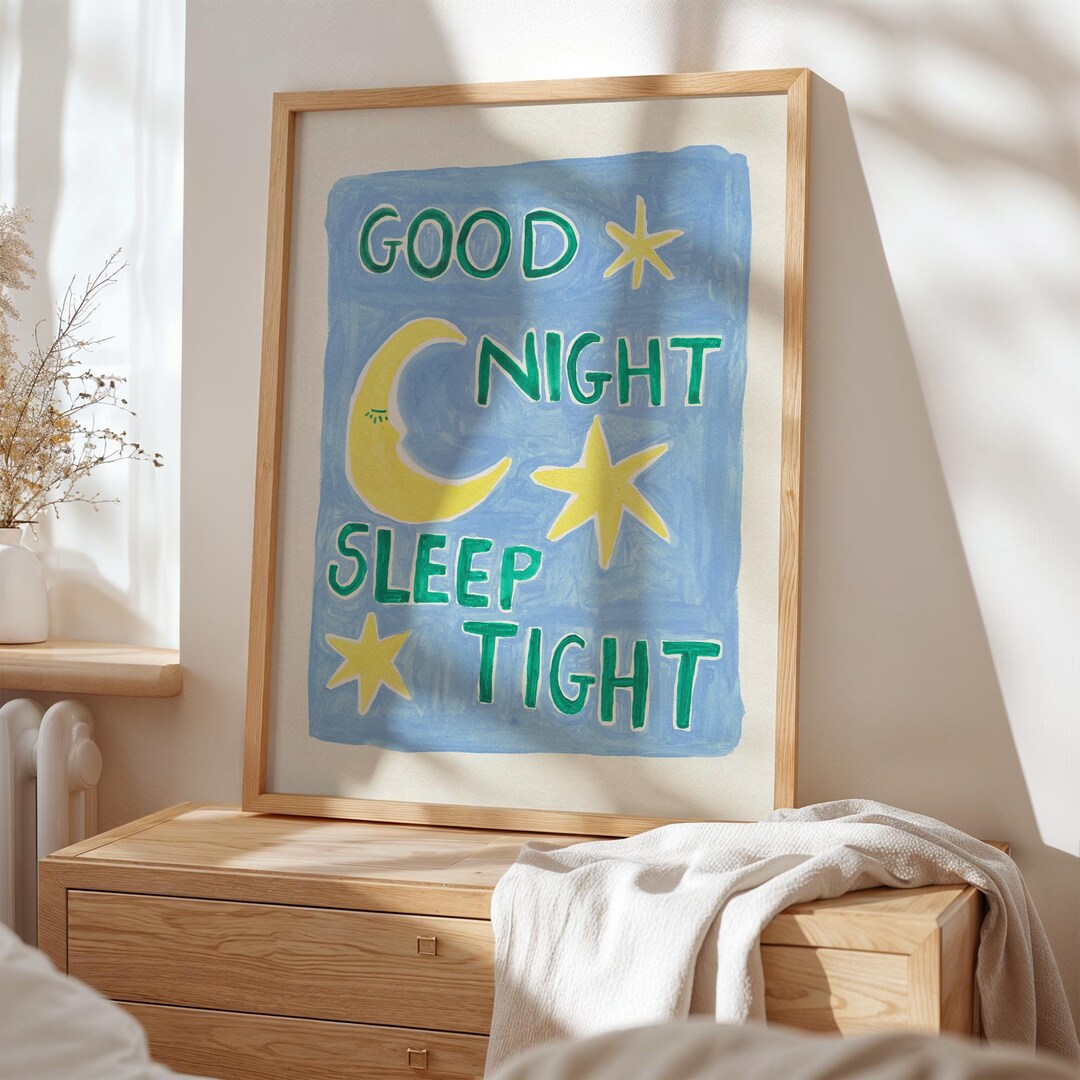 Sleep Tight Quote Unframed Print | Nursery Decor | Retro Wall Art ...