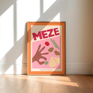Meze Food Print | Turkish Print | Cut Out Art | Unframed Kitchen Wall ...