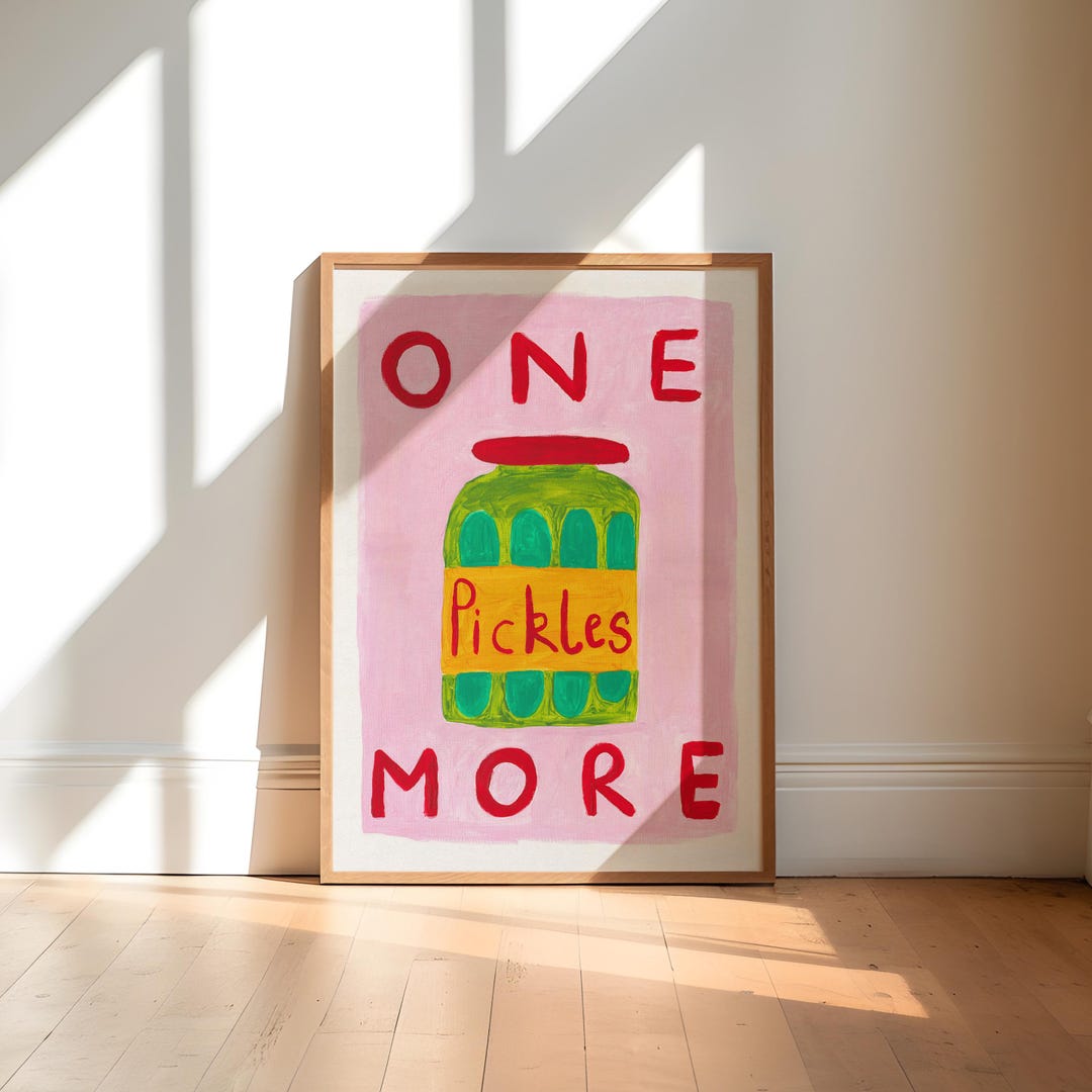 Pickles Art Print, Kitchen Art Print, Food Art Print, Hand Painted Art ...