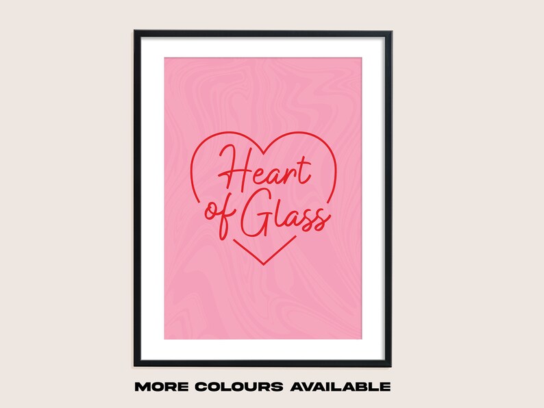 Blondie Heart Of Glass Lyrics Wall Art Poster Print Etsy