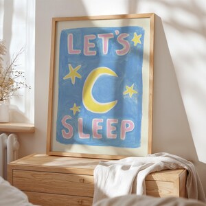 Sleep Quote Unframed Print | Nursery Decor | Retro Wall Art | Bedroom ...
