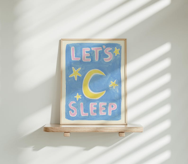 Sleep Quote Unframed Print | Nursery Decor | Retro Wall Art | Bedroom ...