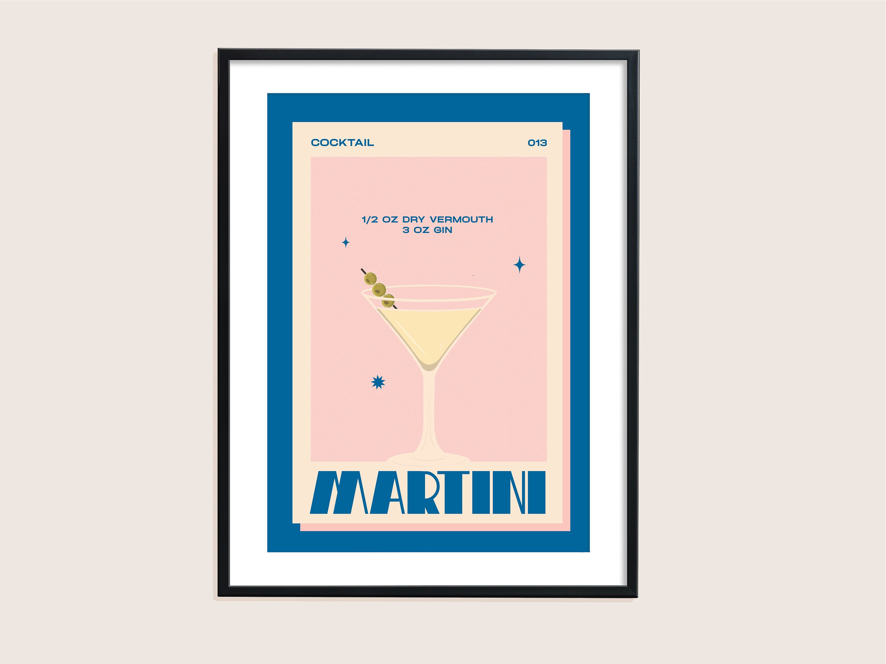 Retro Cocktail Martini Unframed Print Illustration Wall - Etsy
