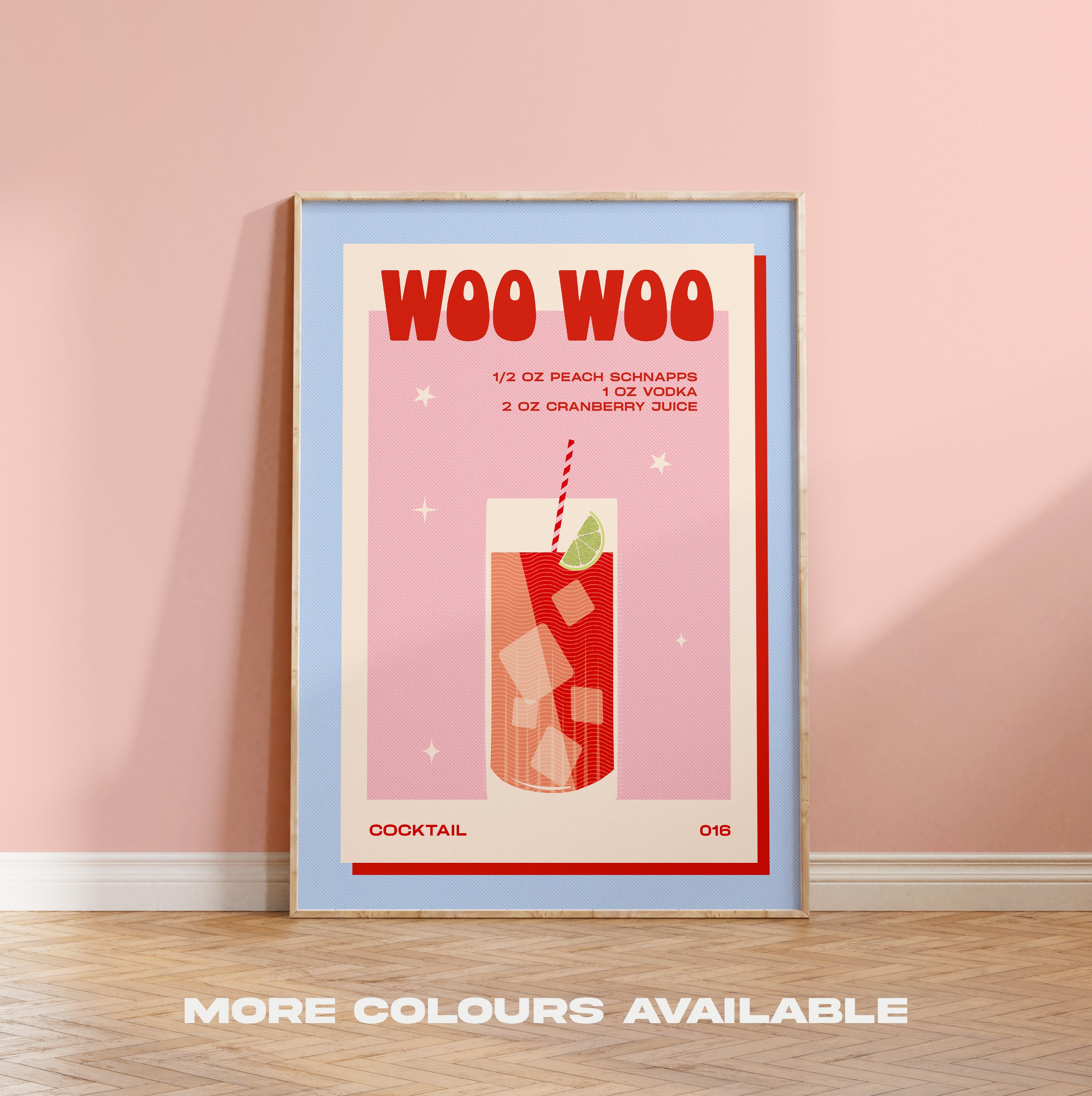 Retro Cocktail Woo Woo Unframed Print Illustration Wall - Etsy
