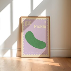 Pickle Food Print | Pickle Lover Art Print | Stamp Graphic Text Art ...
