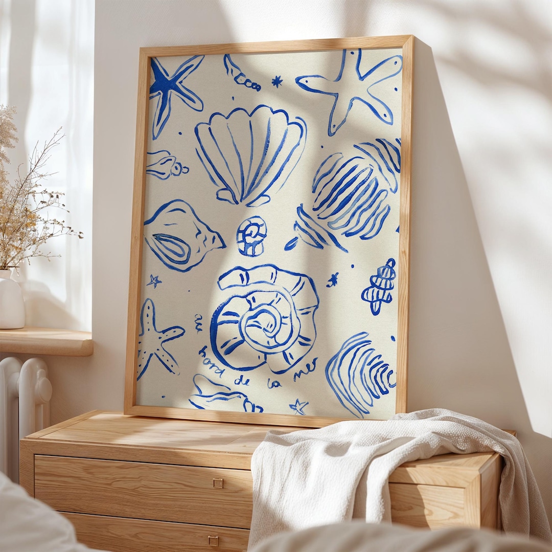 Coastal Wall Art Print | Sea Shells Print | Hand-painted | Unframed ...