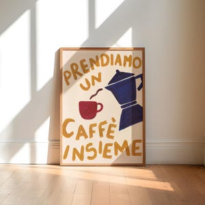 Italian Coffee Art Print, Kitchen Art Print, Food Art Print, Hand ...