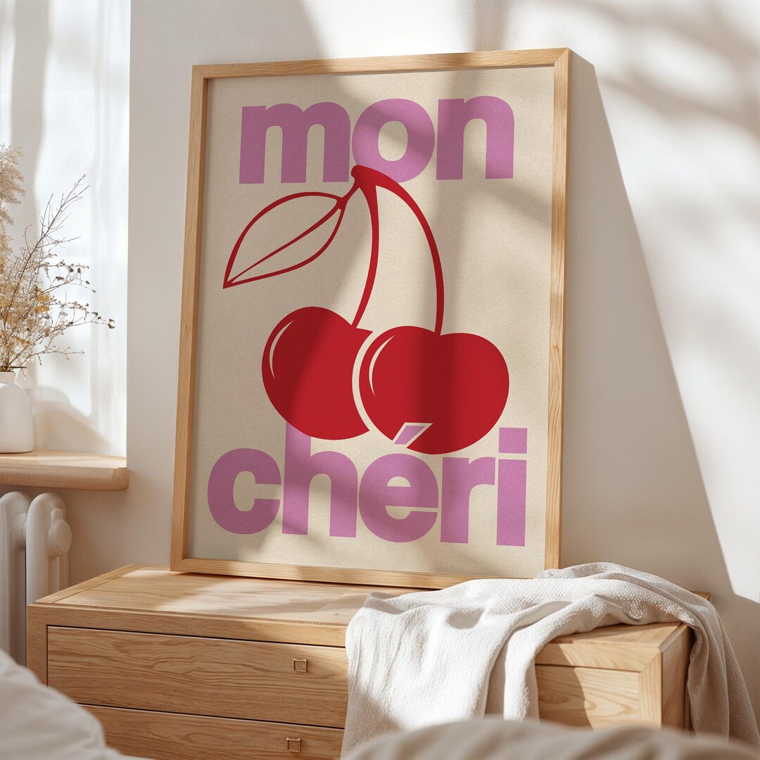 Mon Cheri Quote Unframed Print | French Inspired Mon Chéri Print ...