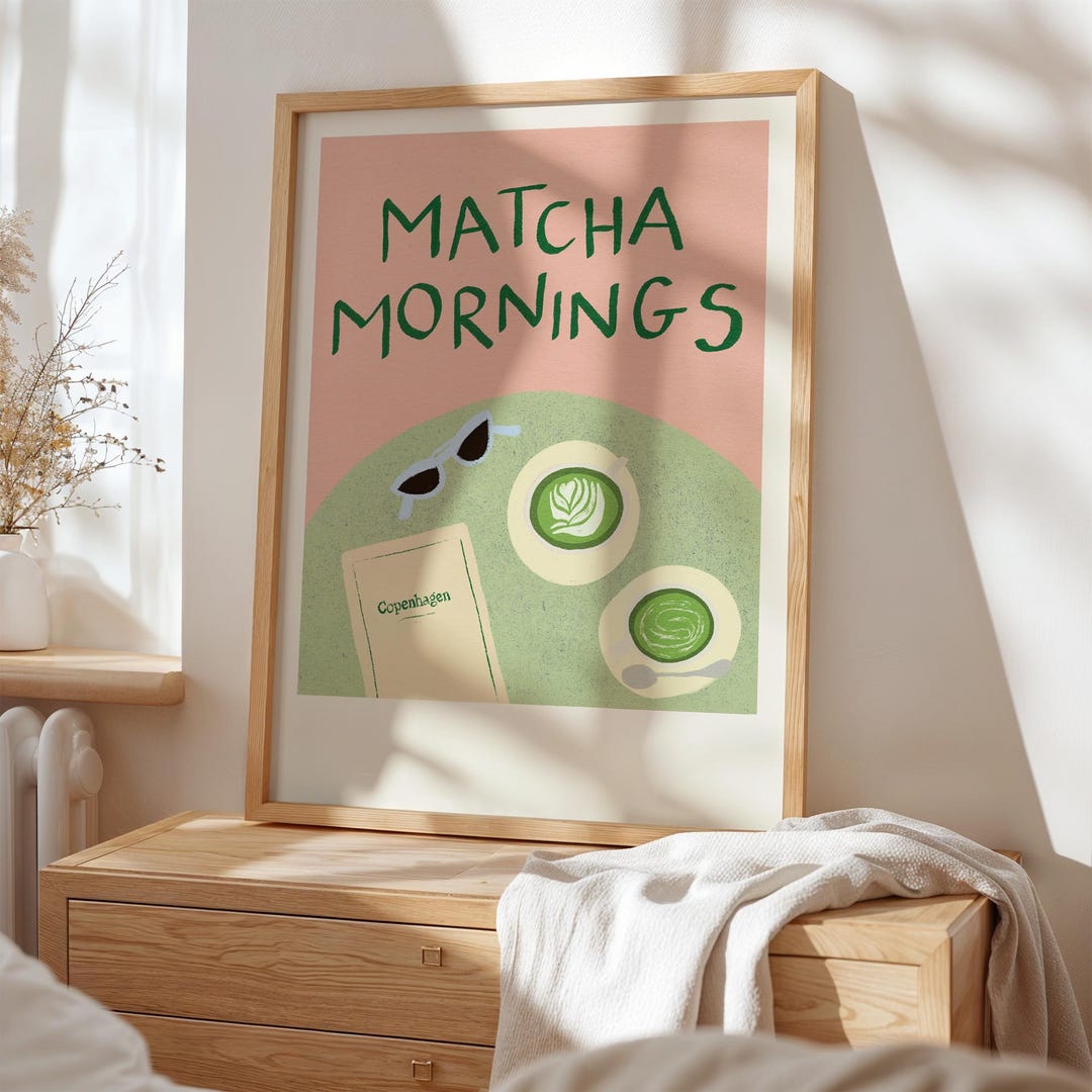 Matcha Art Print, Kitchen Art Print, Food Art Print, Coffee Bar Art ...