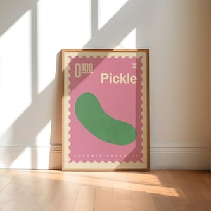Pickle Food Print | Pickle Lover Art Print | Stamp Graphic Text Art ...