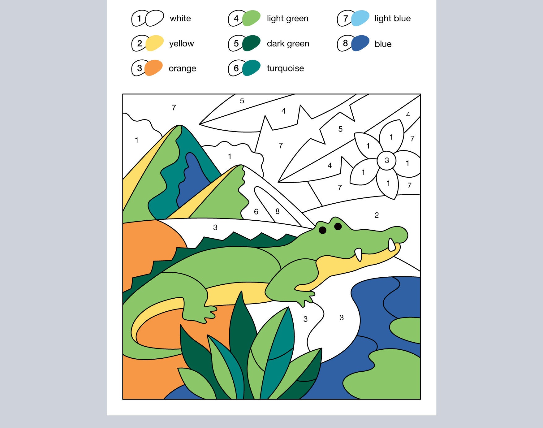 Color by Number - Animals (part 1), Printable Coloring Pages for Kids ...