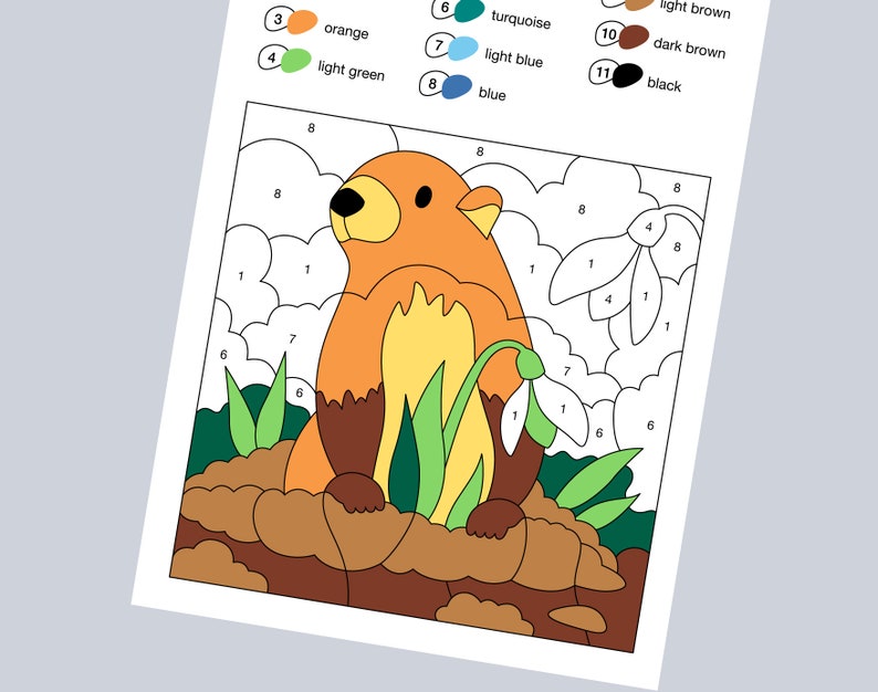 Color by Number - Animals (part 2), Printable Coloring Pages for Kids ...