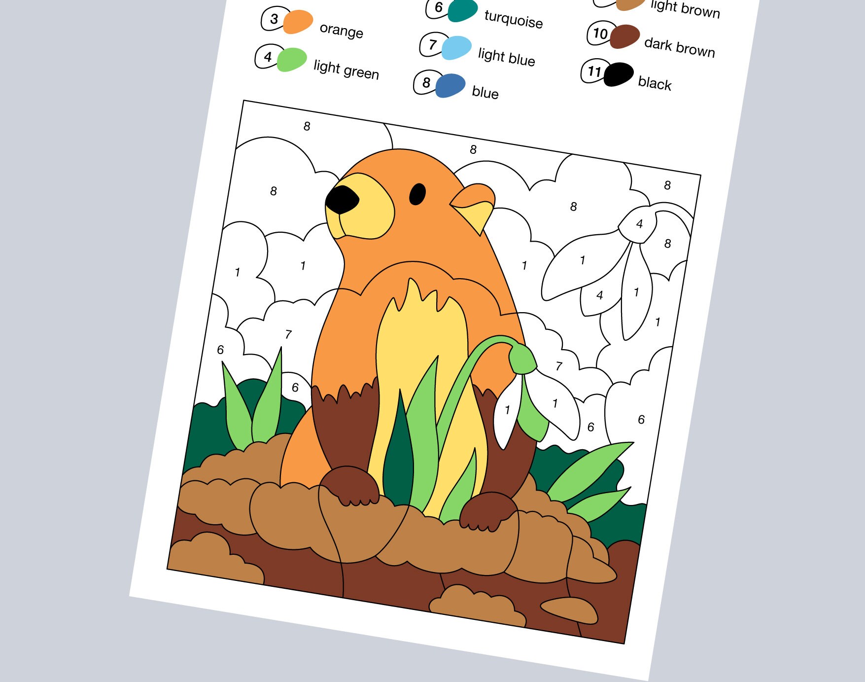 Color by Number - Animals (part 2), Printable Coloring Pages for Kids ...