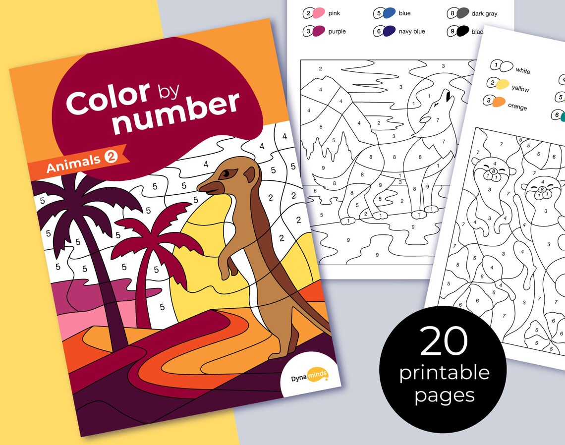 Color by Number - Animals (part 2), Printable Coloring Pages for Kids ...